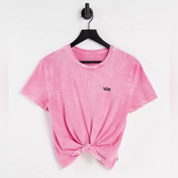 Vans | Tops | Nwt Vans Junior V Wash Hot Pink Tie Front Tee | Poshmark